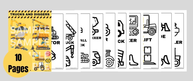 Trucks Diggers Construction Colouring Book for Children,printable for ...