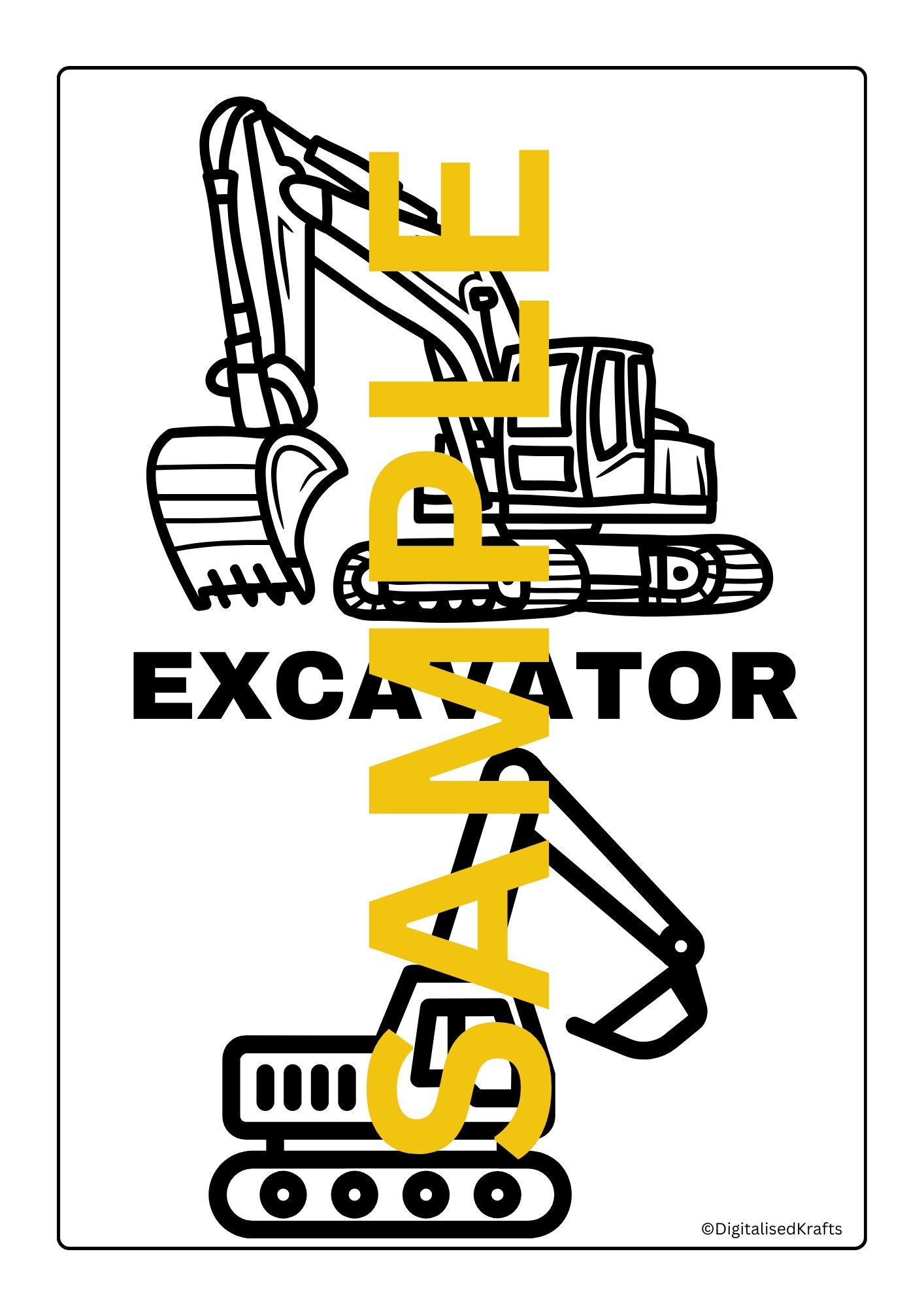 Trucks Diggers Construction Colouring Book for Children,printable for ...