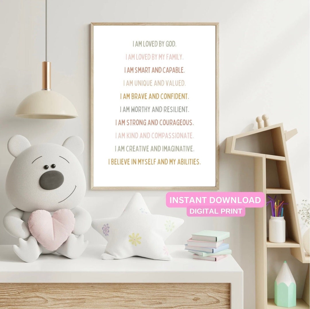 Positive Affirmation Poster,mental Health,school Psychology ...