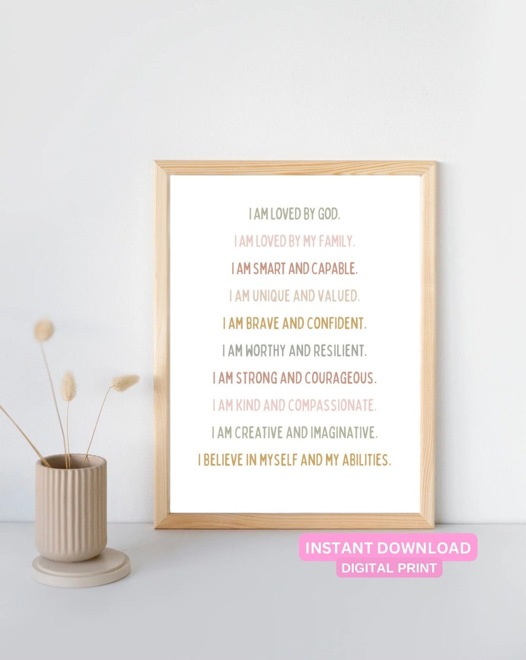 Positive Affirmation Poster,mental Health,school Psychology ...