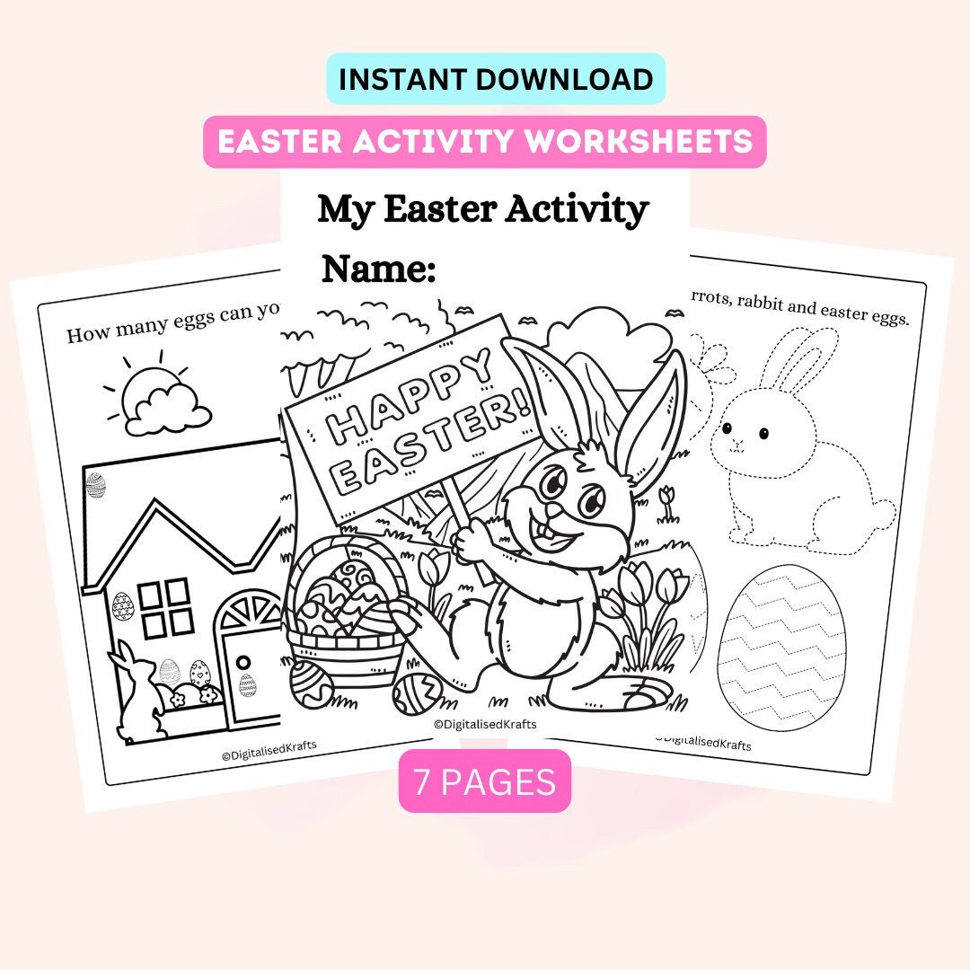 7 Page Easter Activity Worksheet Printable,easter Busy Book,preschool ...