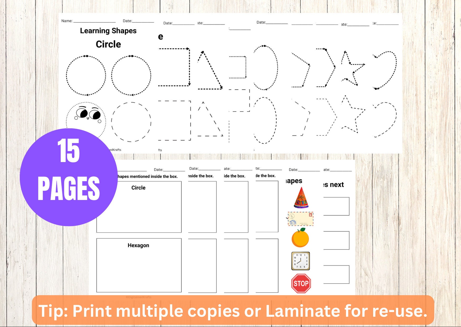 15 Page Shape Tracing Preschool,basic Shape Tracing,shape Tracing ...