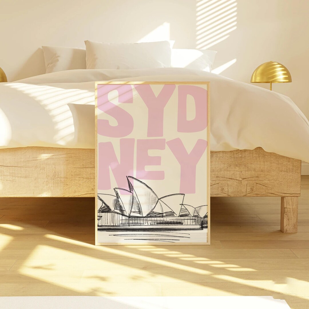 Sydney Art Print, Retro Sydney Poster, Hand Drawn Sydney Opera House ...