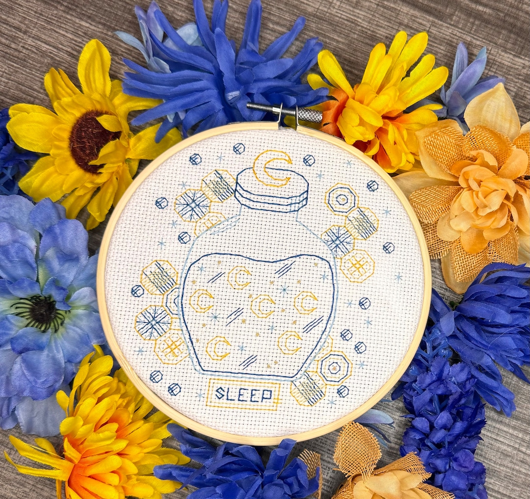 Sleeping Potion: Modern Blackwork Pattern - Etsy