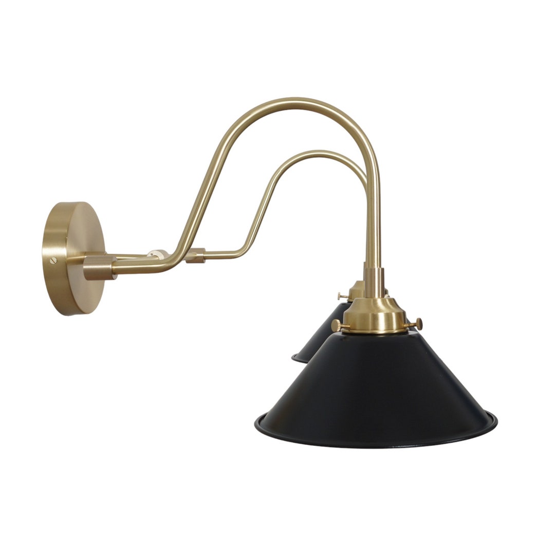 Double Light Conical Shade Sputnik Brass Wall Lamp Beside Wall Sconce ...