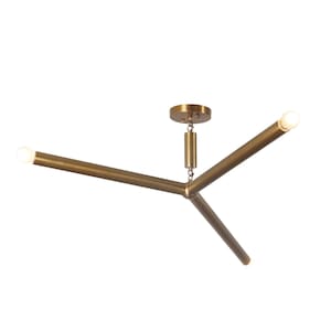 Mid Century Sputnik Three Arm Light Linear Chandelier Modern Handmade ...