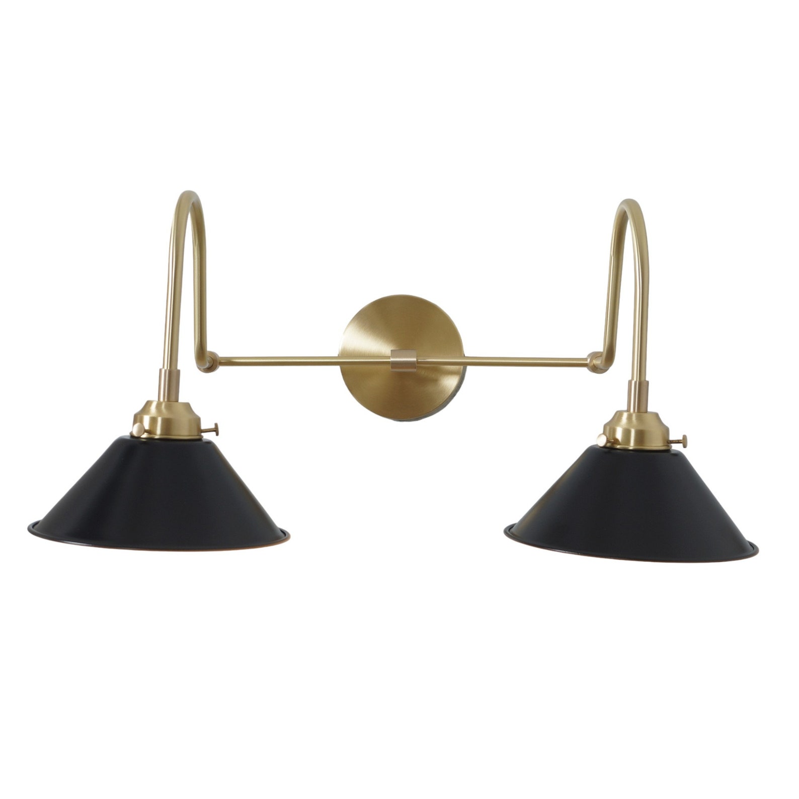 Double Light Conical Shade Sputnik Brass Wall Lamp Beside Wall Sconce ...