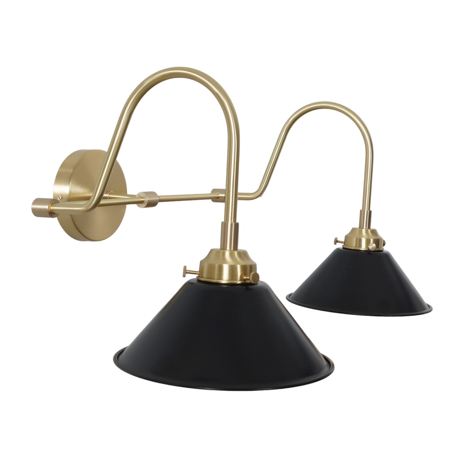 Double Light Conical Shade Sputnik Brass Wall Lamp Beside Wall Sconce ...