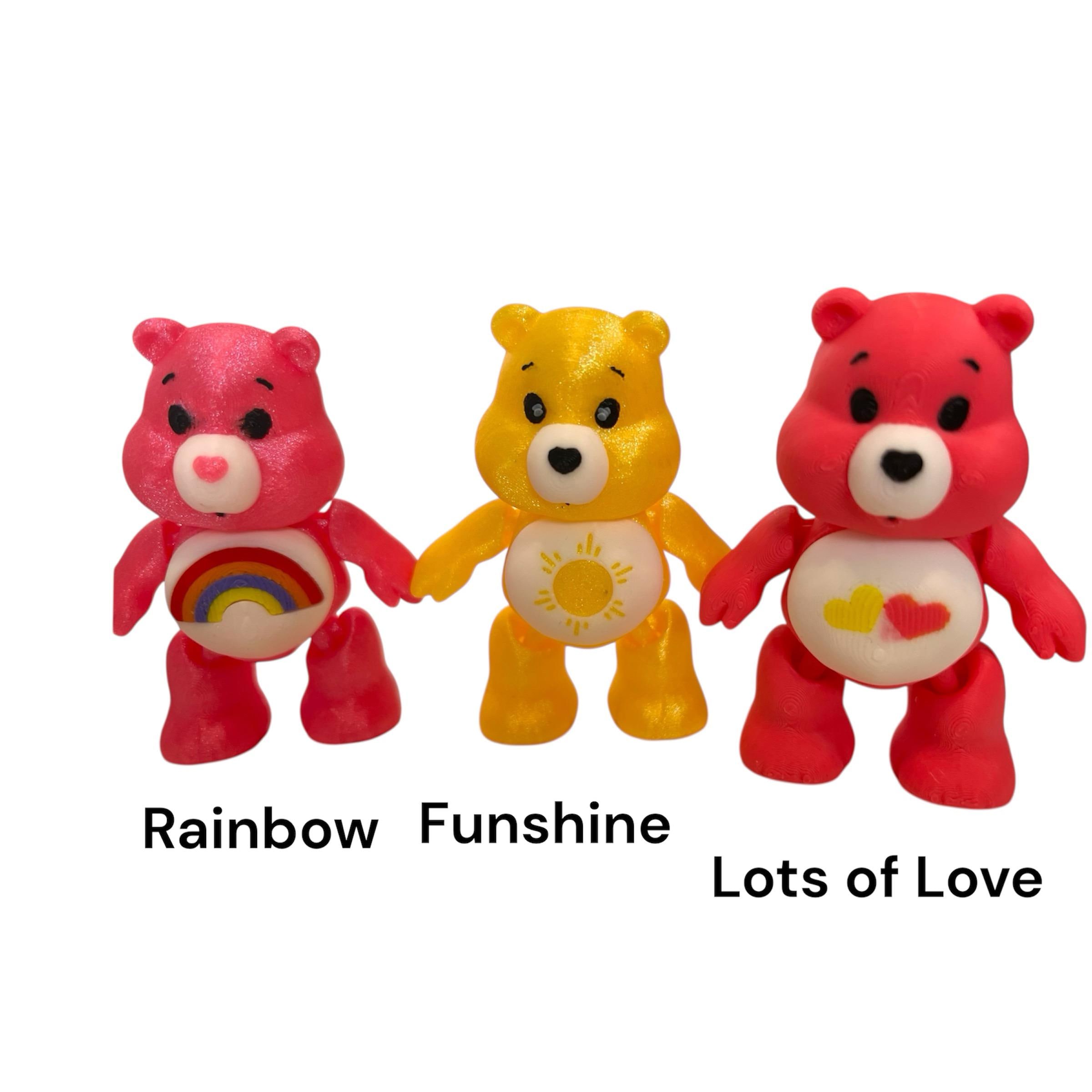 3D Printed Mini Care Bears Inspired Figurines – 3" 1980s Nostalgia ...
