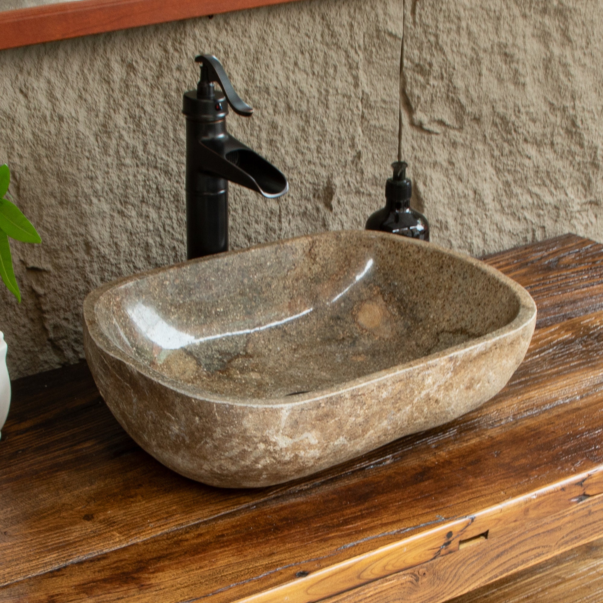 River Stone Sinks , Natural Stone Sinks, Medium Sized 14 18.5in Natural ...