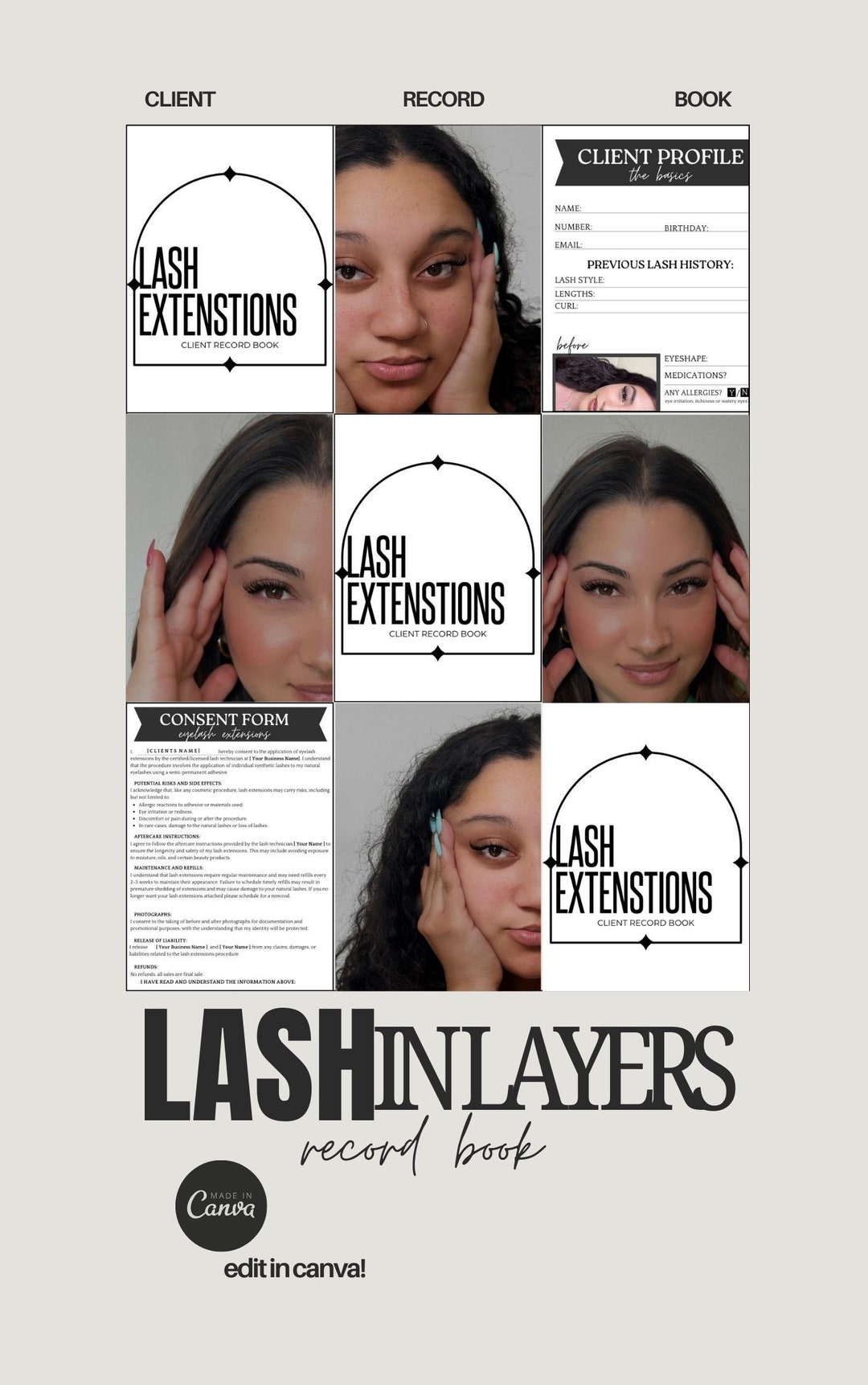 Lash Extension Client Record Book - Etsy