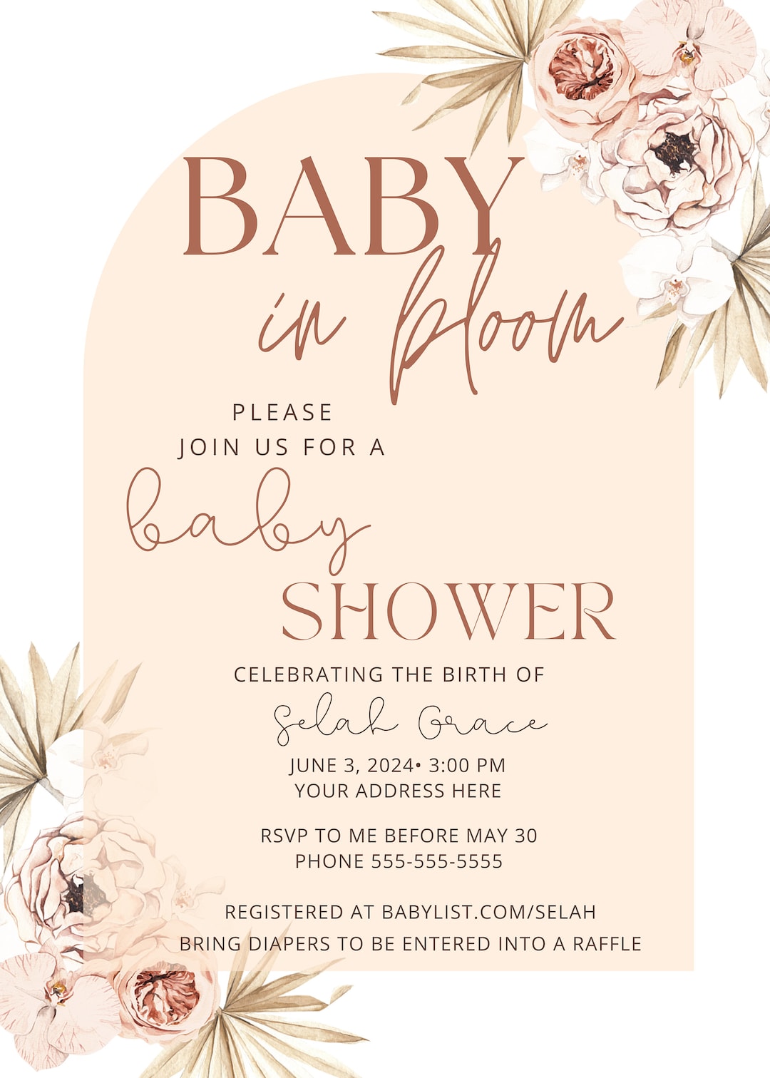 Boho Baby Shower Invitation - Etsy