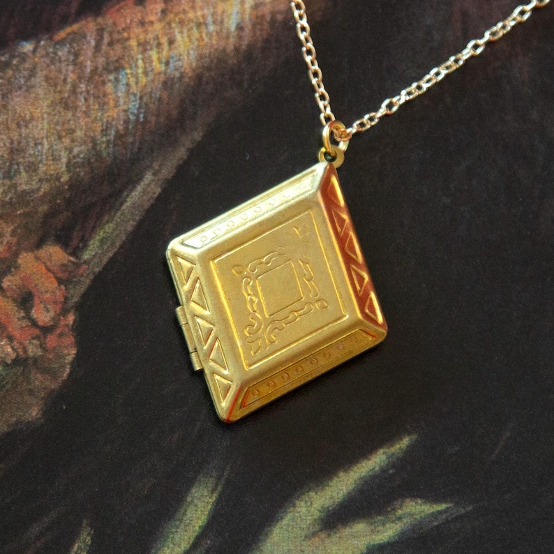 Vintage Diamond Locket Necklace - Etsy