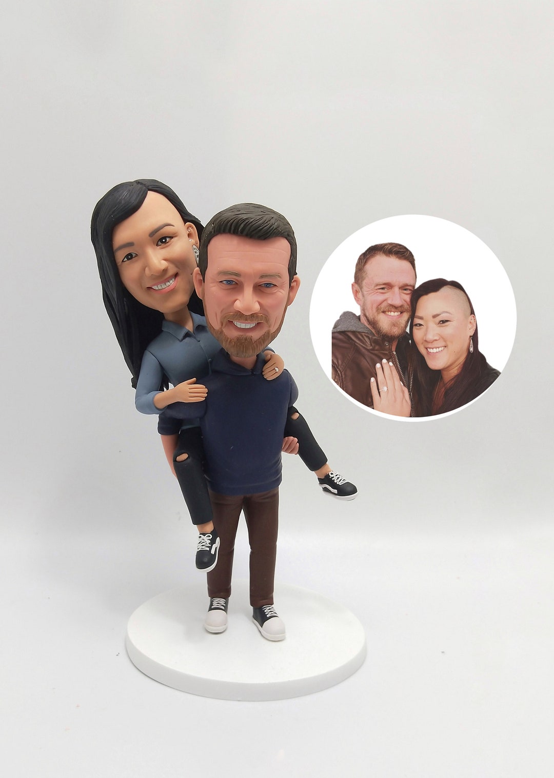 Custom Anniversary Couple Bobblehead , Personalized Lover Statues ...
