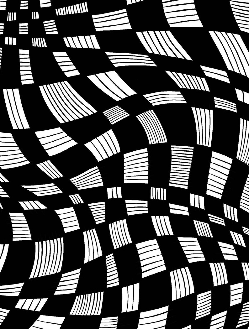 Abstract Coloring Page | "checker Wave Ii" 8.5x11 Downloadable Print - Etsy