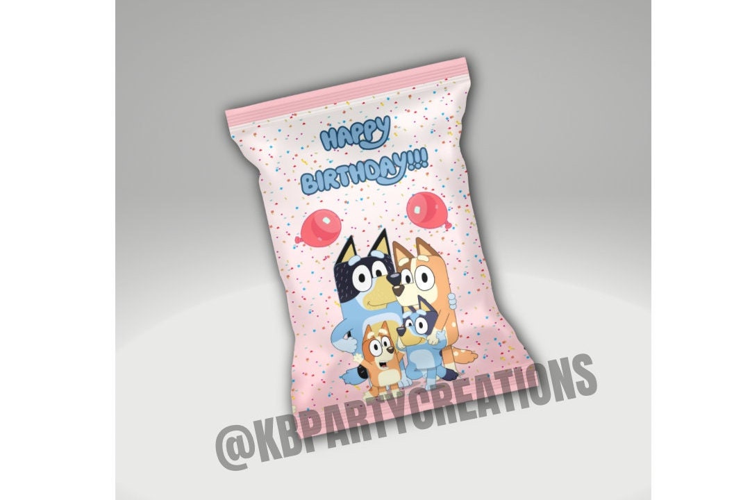 Bluey Chip Bag Template/happy Birthday - Etsy Hong Kong
