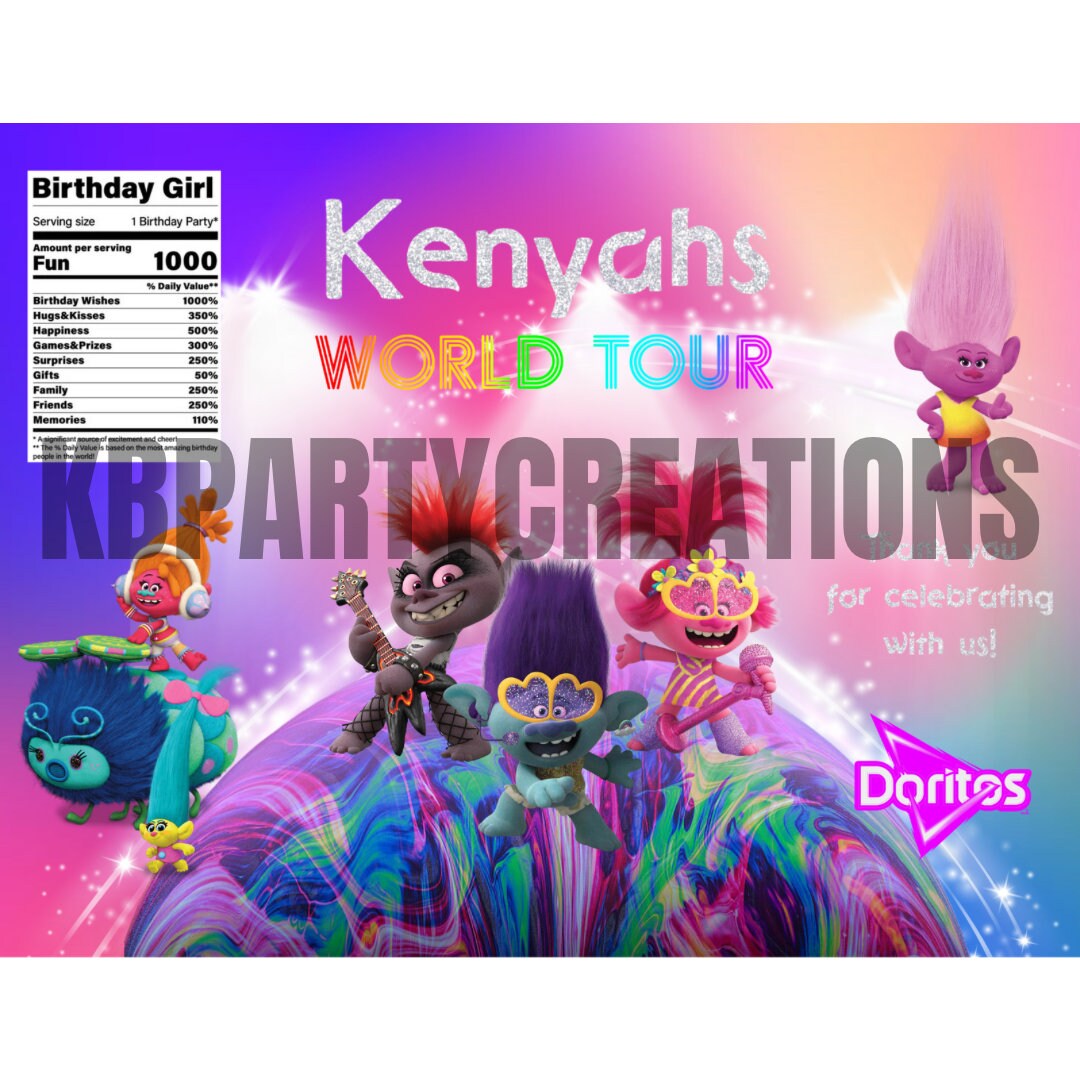 Trolls Party Template Bundle - Etsy