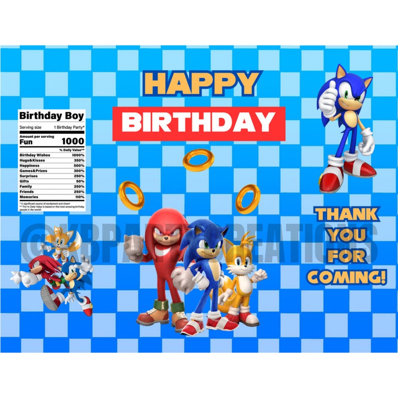 Sonic Chip Bag Template - Etsy