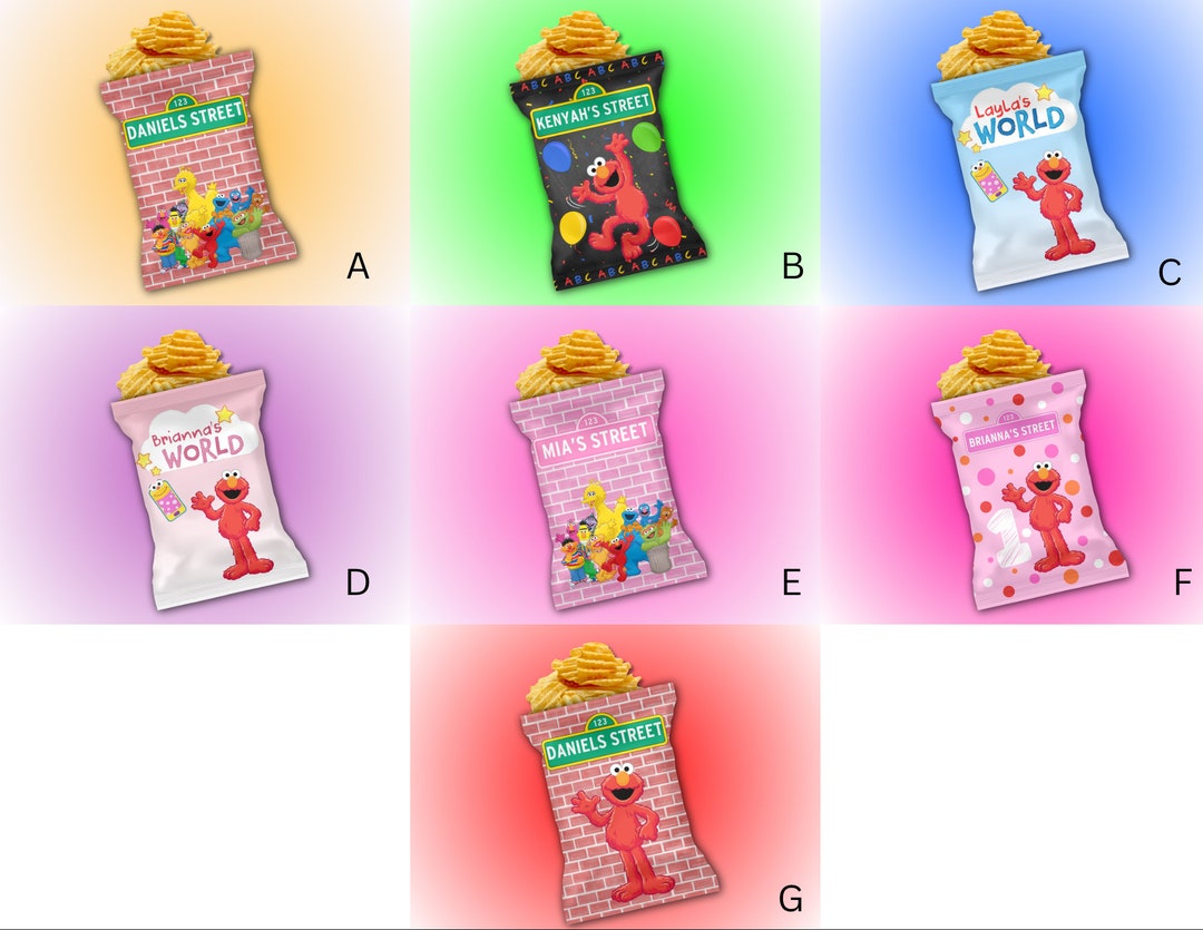 Elmo Chip Bag Labels - Etsy