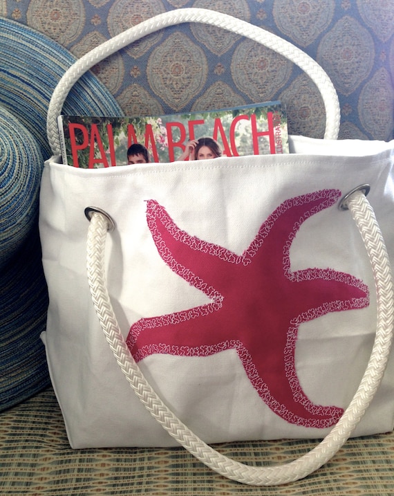 Starfish Beach Bag Nautical Tote Starfish Tote | Etsy