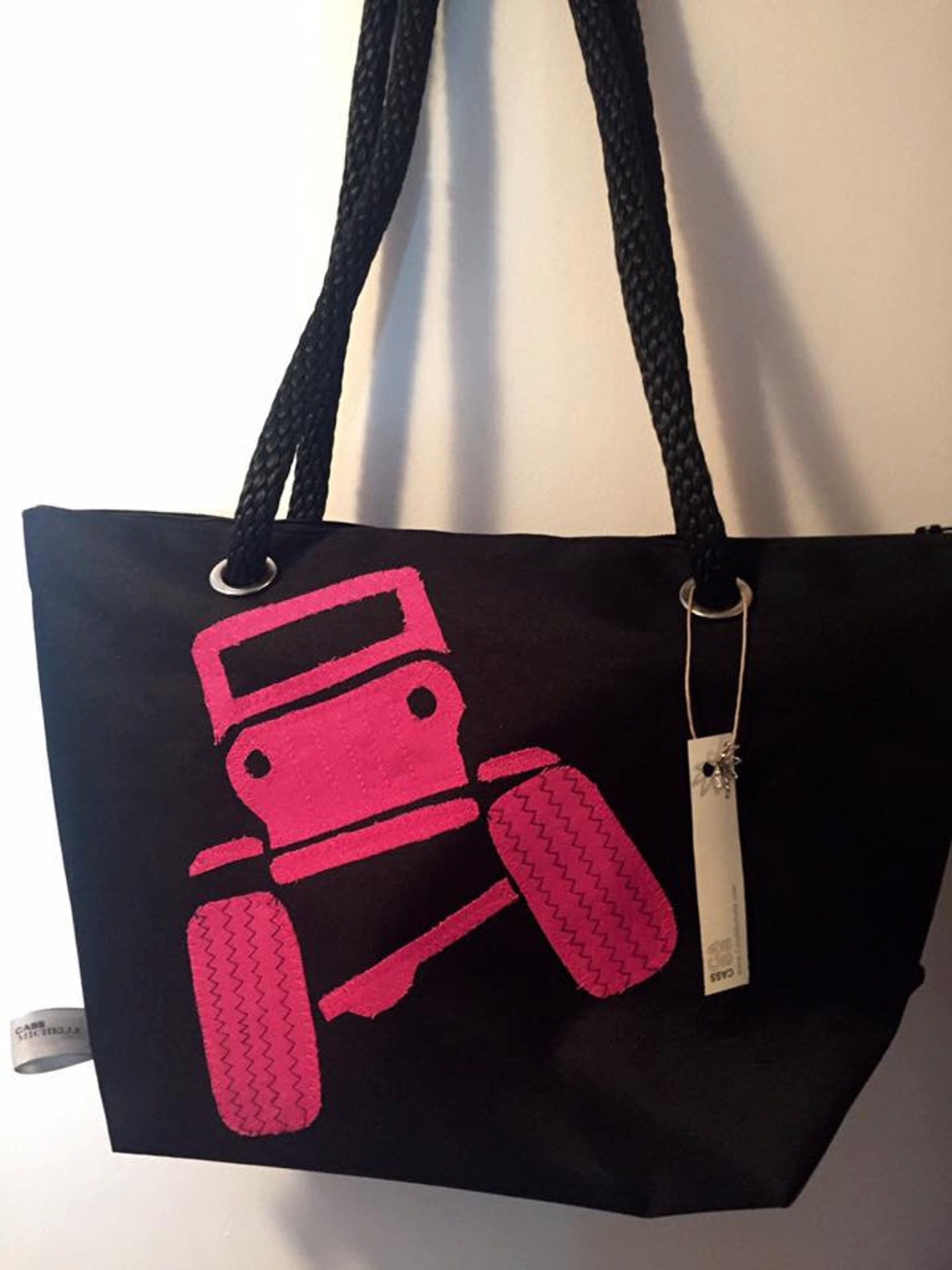 Pink Jeep Beach Bag, Tote, Jeep Bag - Etsy