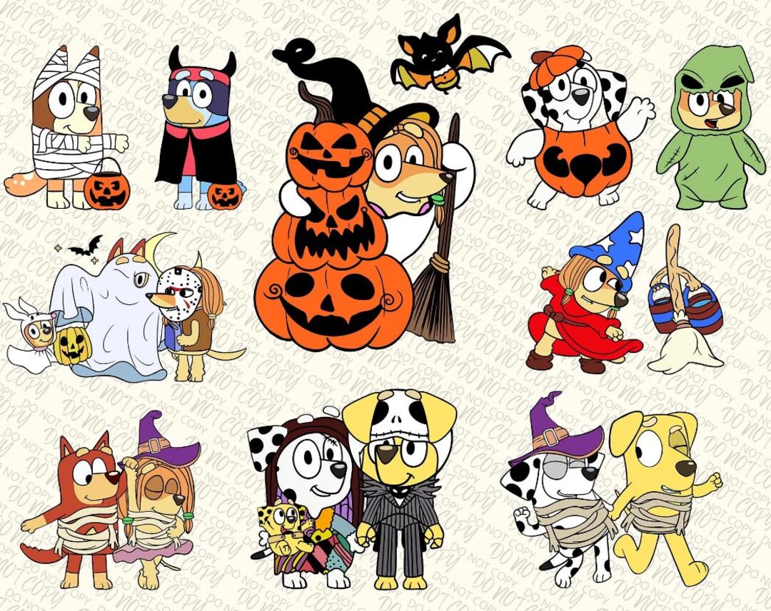 Bluey Halloween Png, Horror Character Png, Bluey Characters Png, Bluey ...