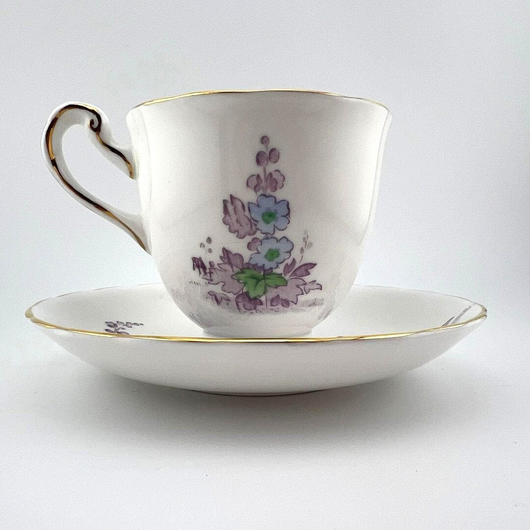 Vtg New Chelsea Staffs Alicia Cup Saucer Set Bone China England Floral ...