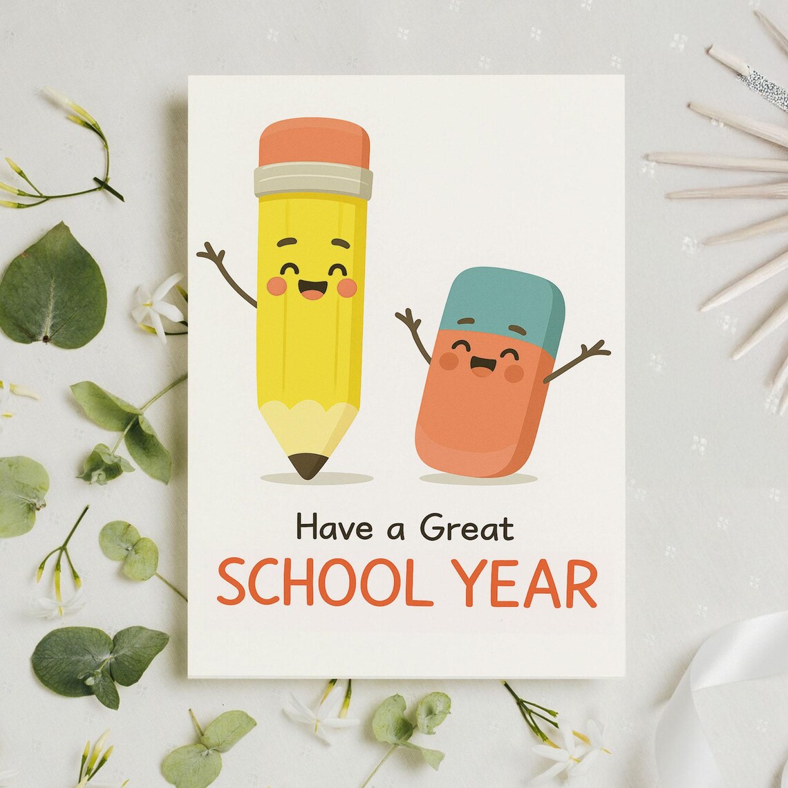 Have A Great School Year Card, Pretty Card for Student, Teacher Gifts ...