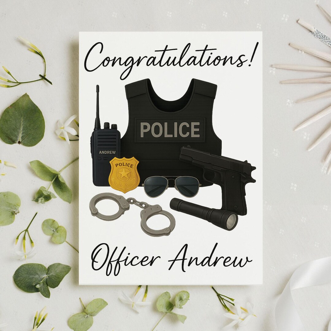 Police Officer Graduation Cards, Custom Graduation Greeting Card for ...