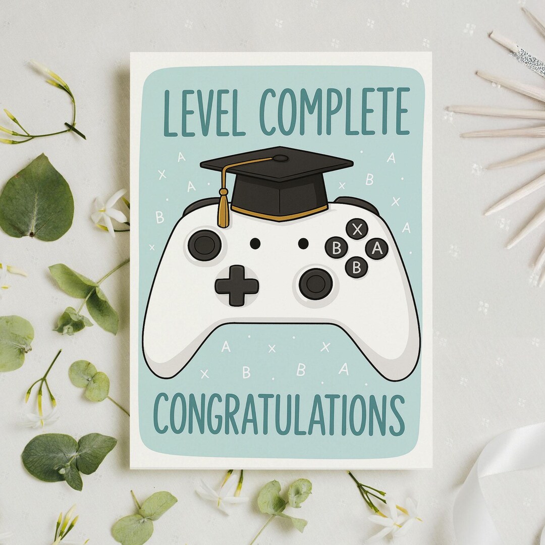 Personalized Gamer Graduation Card, Funny Grad Card, Gamer Card ...