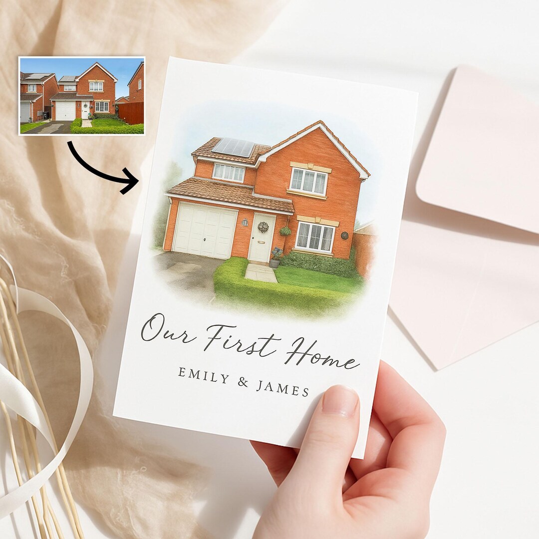 Personalized Congratulations New Home Card, Housewarming Card, Custom ...