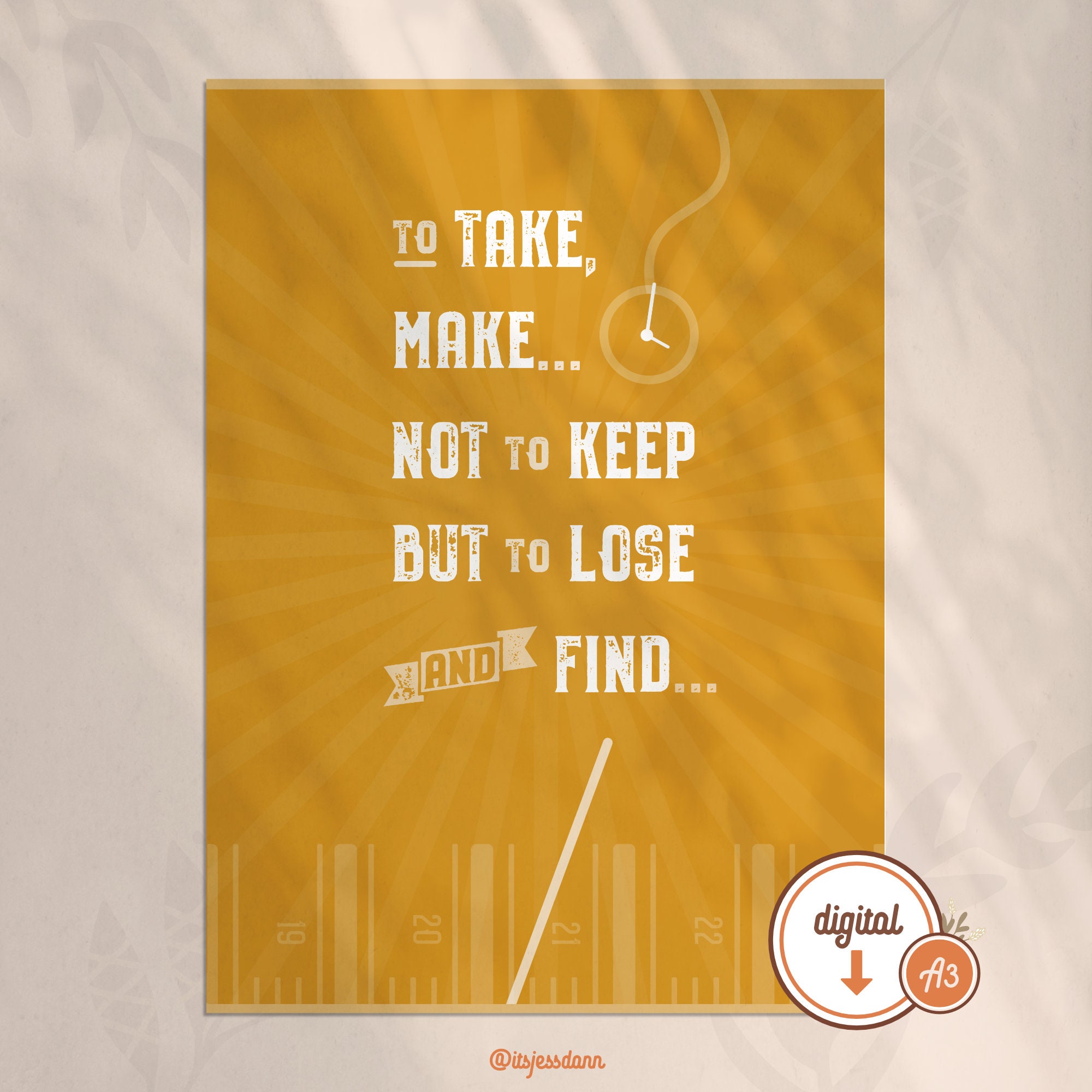 Typographic Time Poem A4 & A3 Printable Poster Download - Etsy