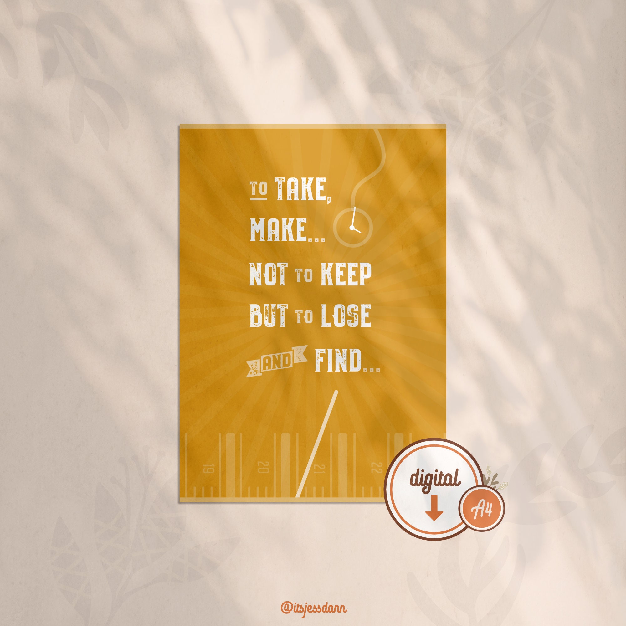 Typographic Time Poem A4 & A3 Printable Poster Download - Etsy