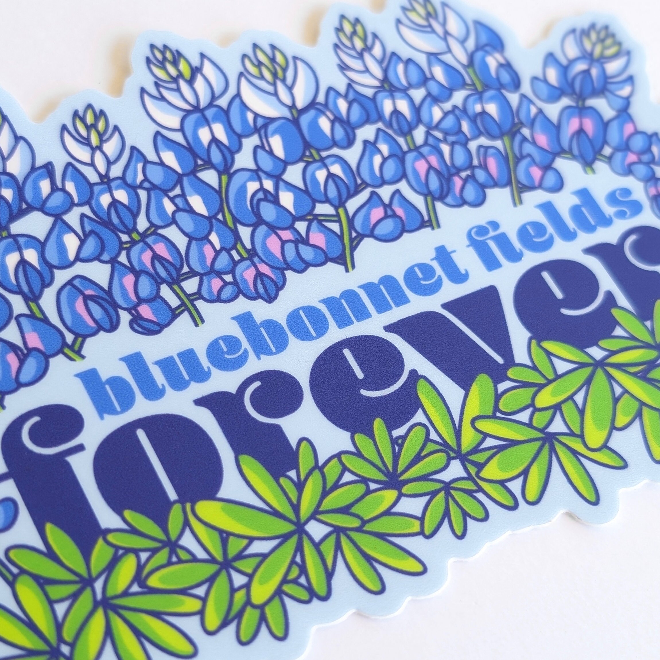 Bluebonnet Fields Sticker—texas Wildflower Decal - Etsy