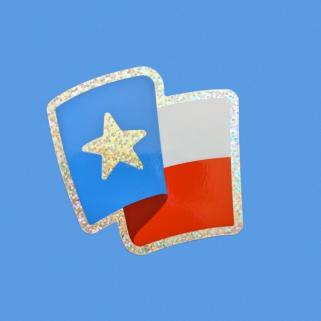 Glitter Texas Flag Sticker—lone Star Decal - Etsy