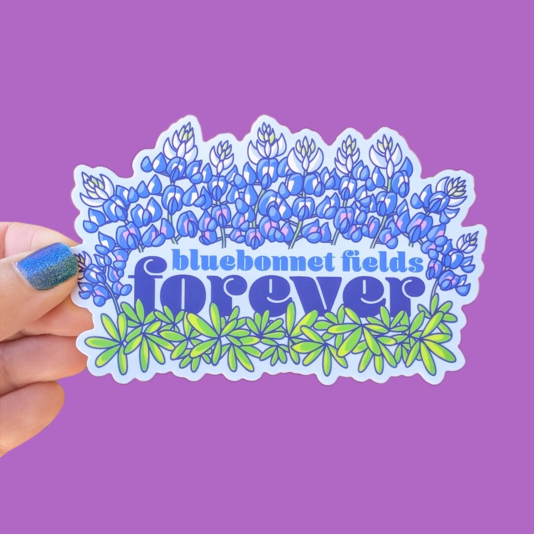 Bluebonnet Fields Sticker—texas Wildflower Decal - Etsy