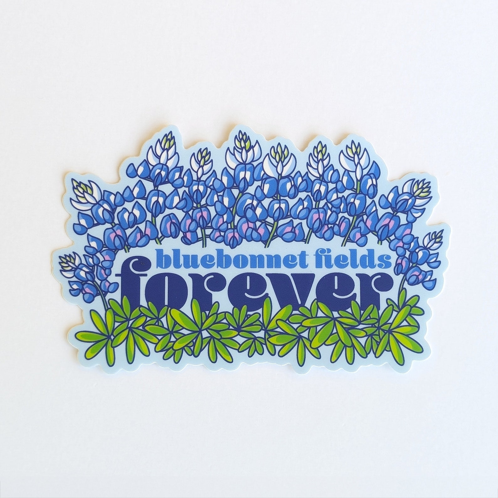 Bluebonnet Fields Sticker—texas Wildflower Decal - Etsy