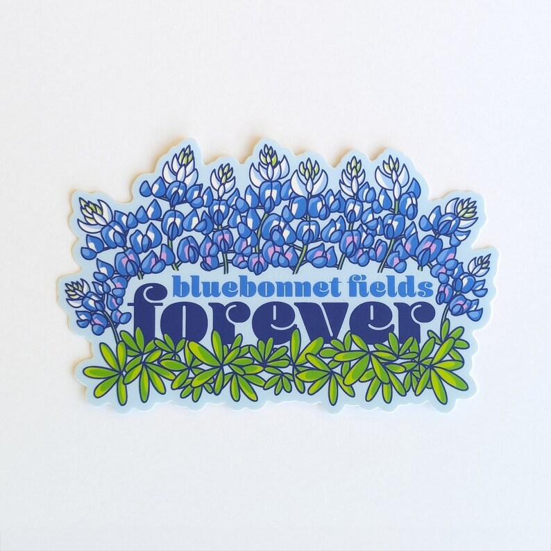 Bluebonnet Fields Sticker—texas Wildflower Decal - Etsy