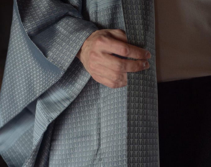 Men's Light Blue Silk Juban XL, Quite Big (yuki 74 Cm Mitake 146 Cm ...