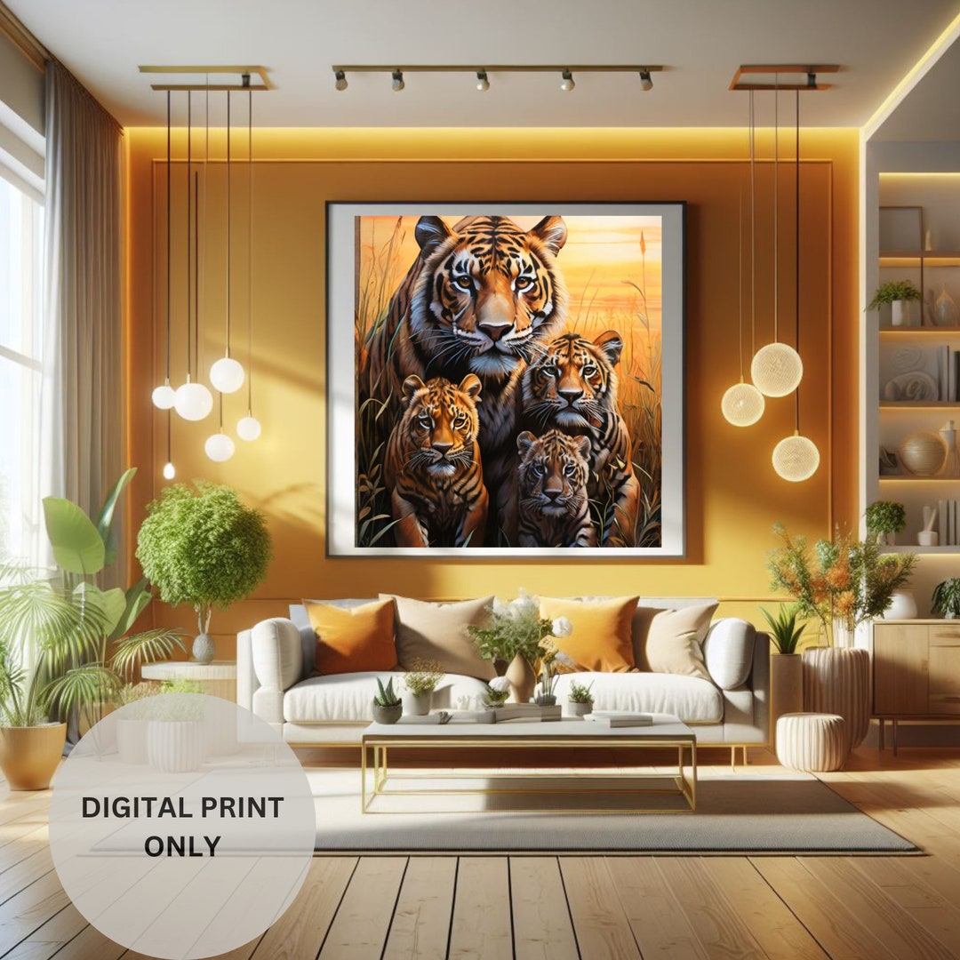 Captivating Big Cats Digital Printable Art Striking Wall Decor ...