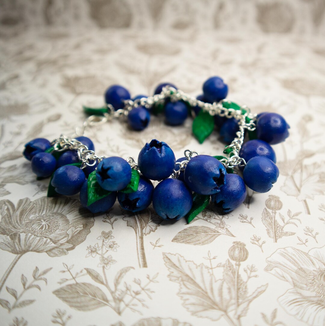 Polymerclay Cottagecore Blueberry Bracelet - Etsy