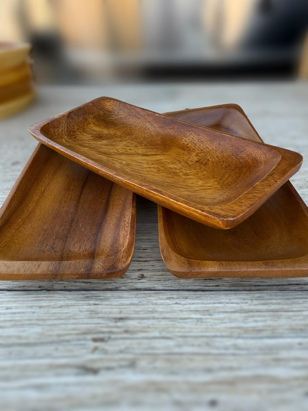 Vintage Monkey Pod Snack Bowls: Handmade Serving Trays, Set of 3 - Etsy