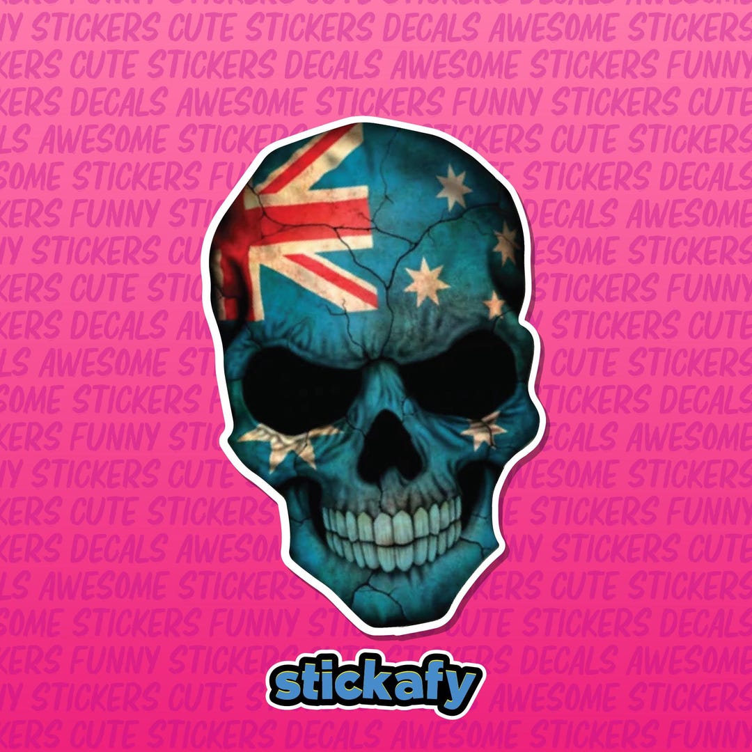 Australia Skull Sticker - Etsy