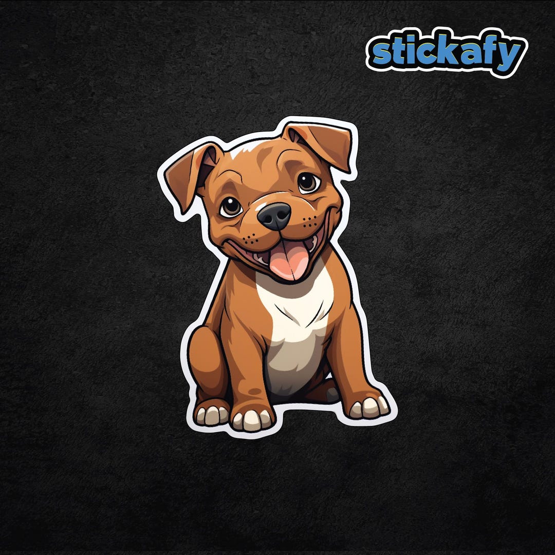 Staffy Dog Sticker - Waterproof Vinyl Decal - Etsy