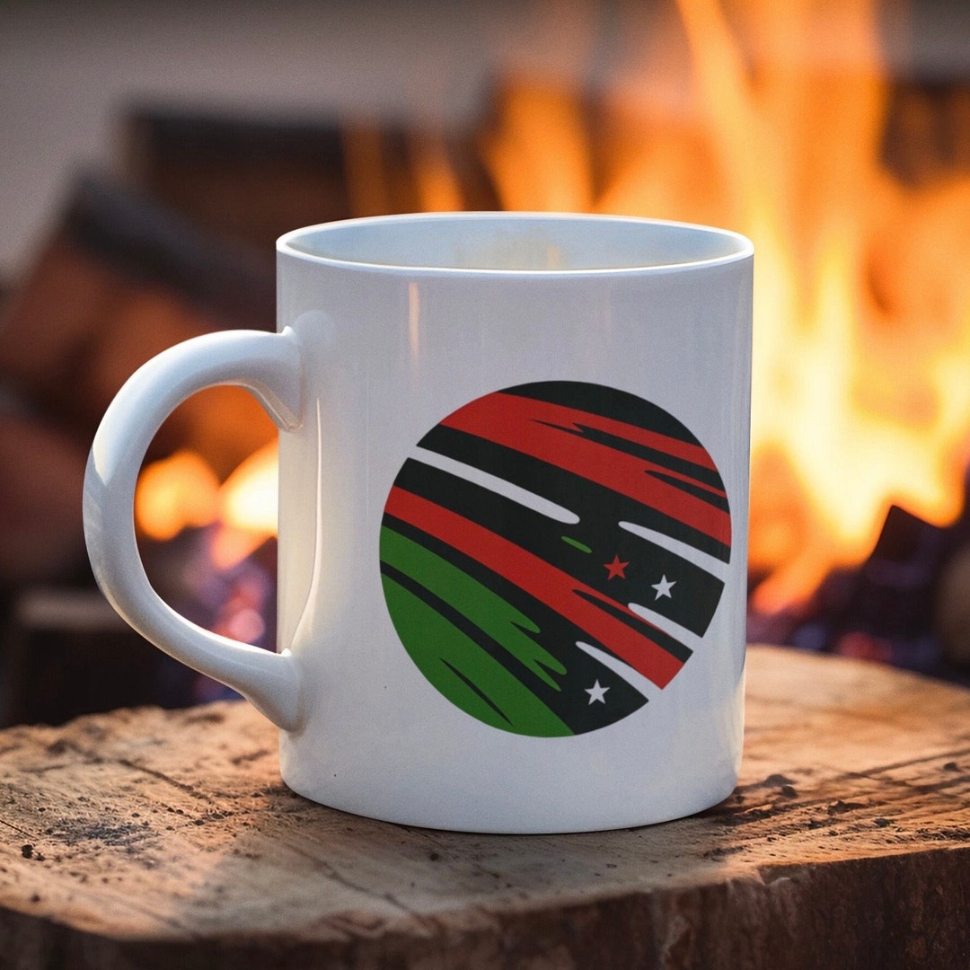 Minimalist African Mug: Subtle Pan-african Colors Cup, Elegant Unity ...