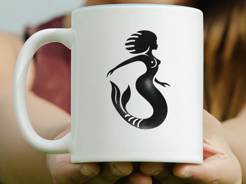 African Siren Lore Cup, Mystical Mermaid Illustration Mug, Enchanted ...