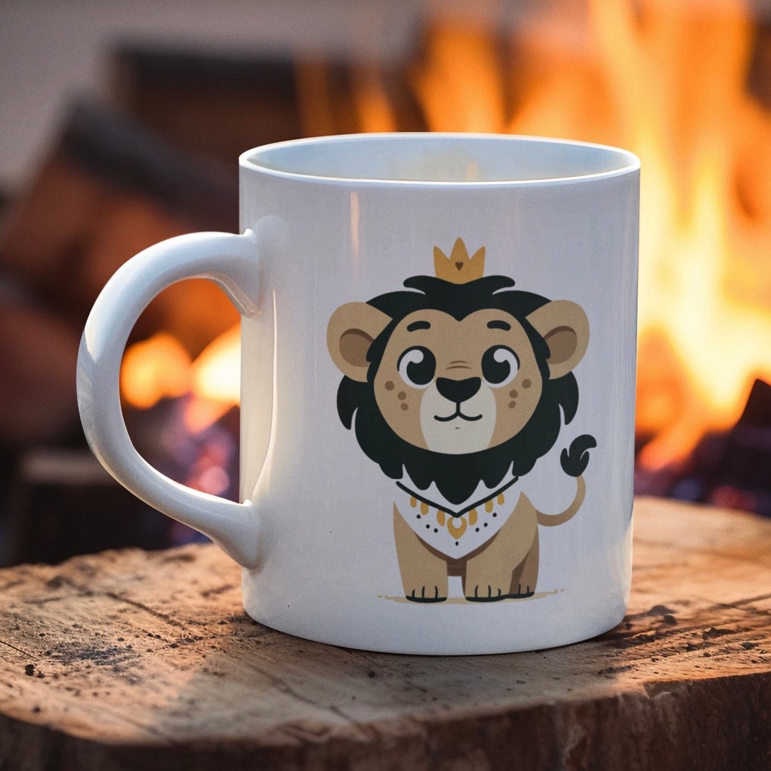 Tiny King Safari Cup: Leo the Lion Cub's Regal Mug, Youthful Leader ...