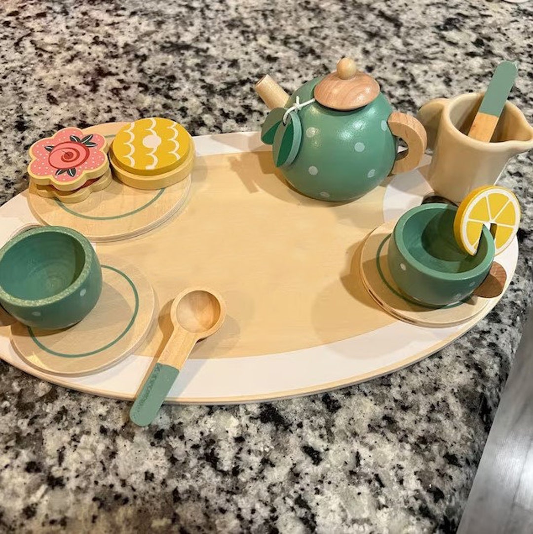 Wooden Tea Set Toys for Kids, Tea Party, Tea Time, Wood Toys, Pretend ...