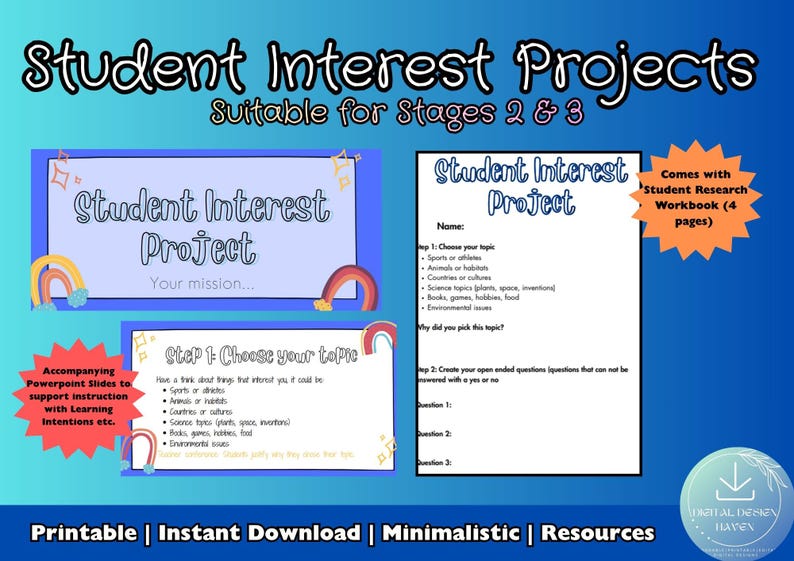 Student Interest Projects | Instant Printable Dowload | Includes All ...