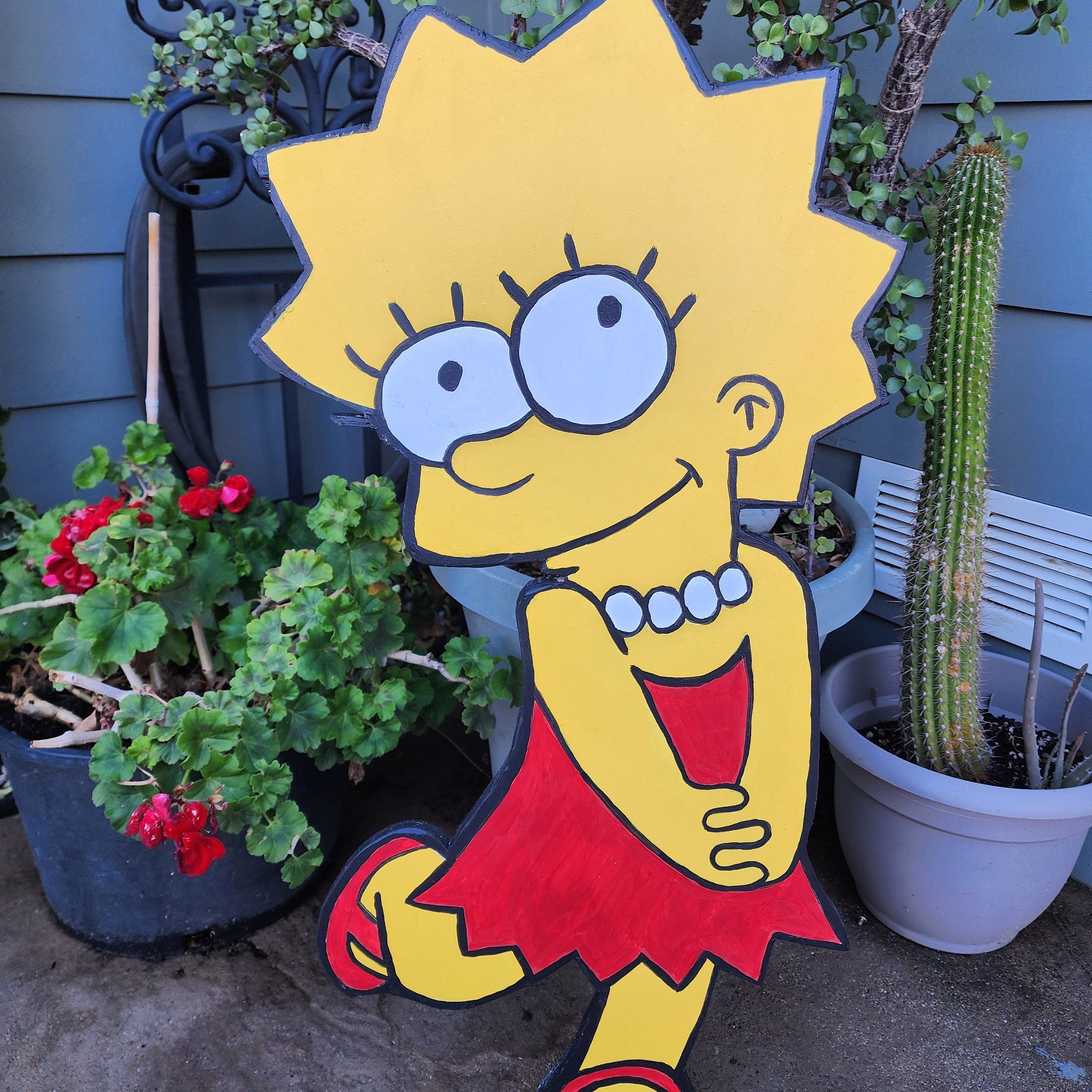 Handmade Bart and Lisa Simpson Wood Lawn Decorations - Etsy